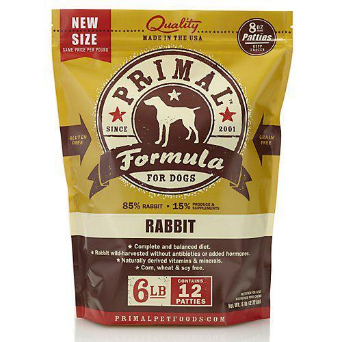 Primal Frozen Rabbit Patties 6 lb | The Urban Canine